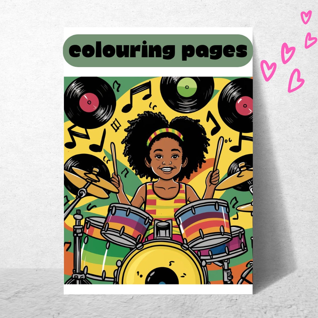 Vibrate Island Vibe Printable Colouring Page Sheets Featuring Black ...