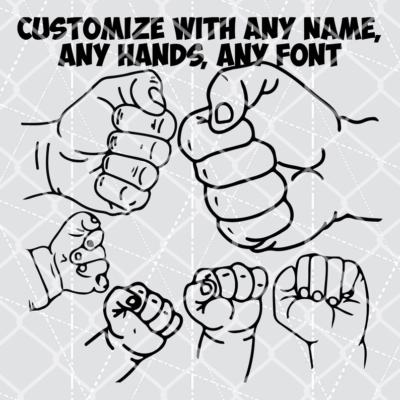Family Fist Bump - SVG & Cut Files for Crafters - Digital Downloads - Etsy