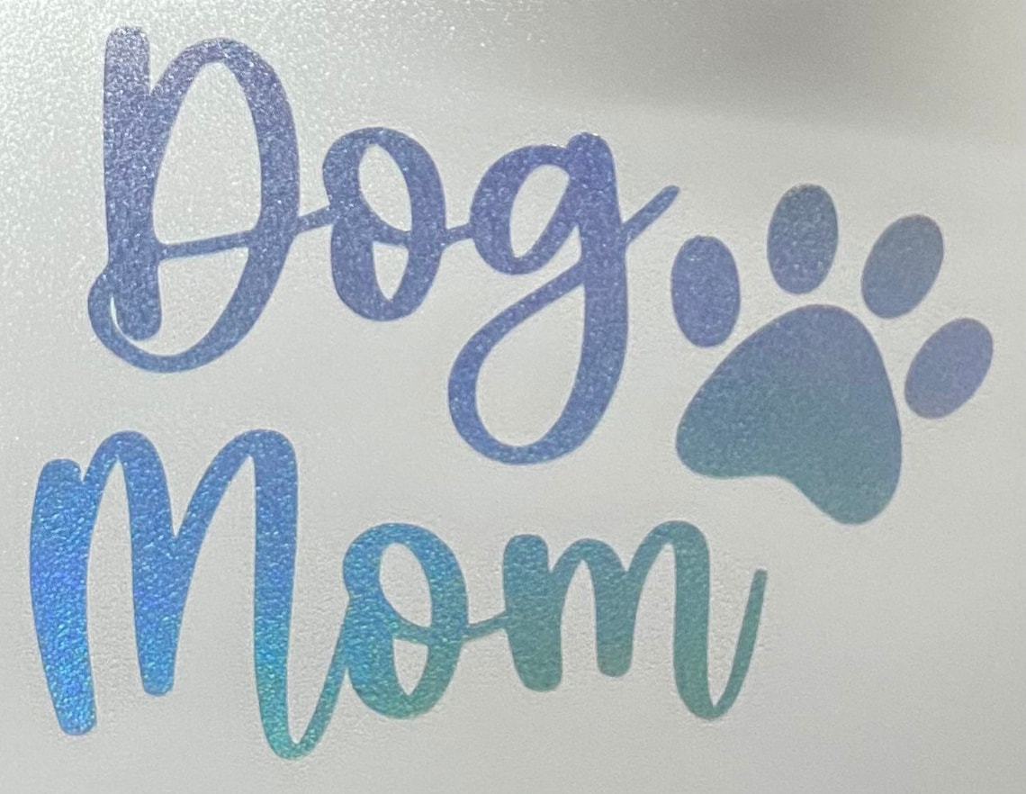 Dog Mom Car Decal/holographic Car Decal/dog Car Decal - Etsy