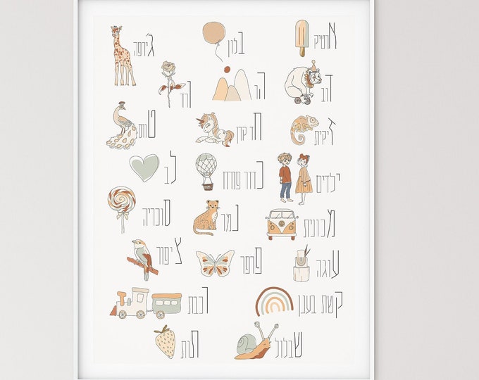 Hebrew Alphabet Chart 8 X 10 - Etsy Canada
