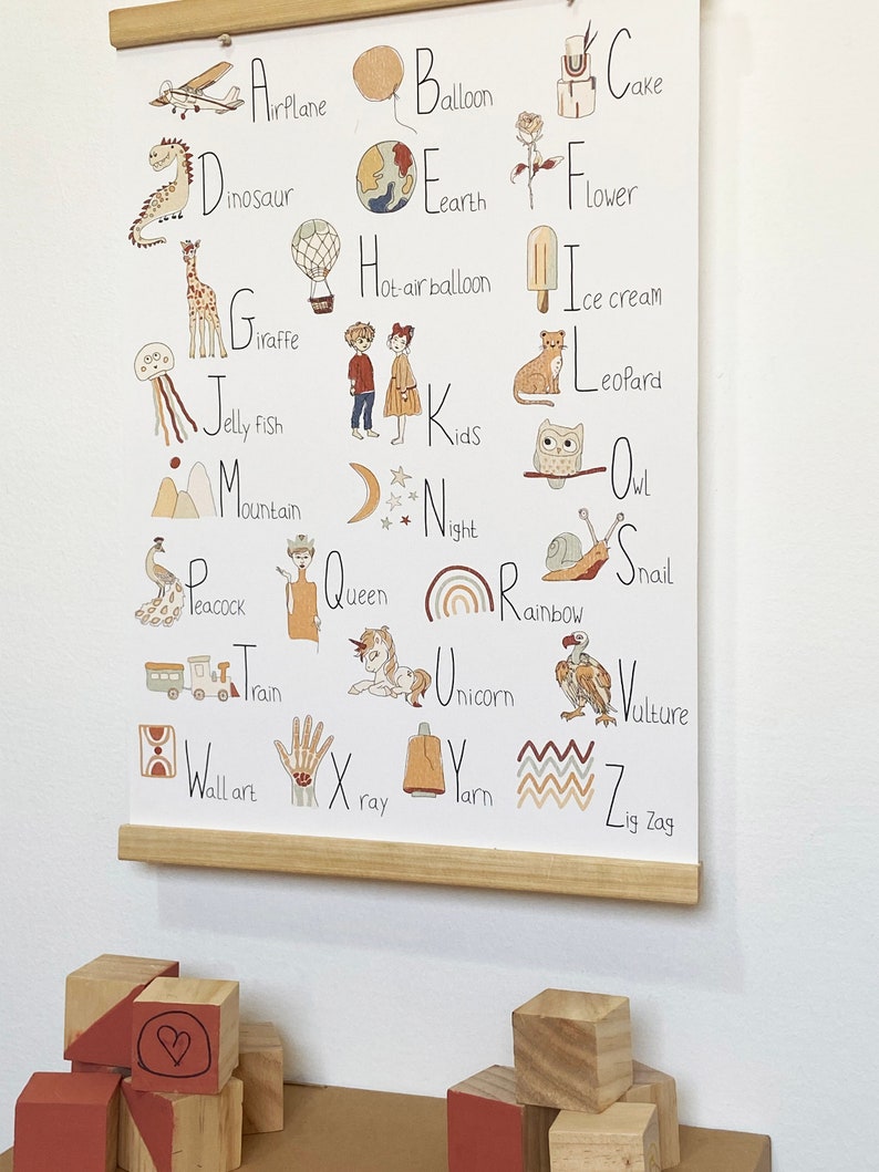 Boho Classroom Decor Animal Alphabet Print ABC Poster - Etsy