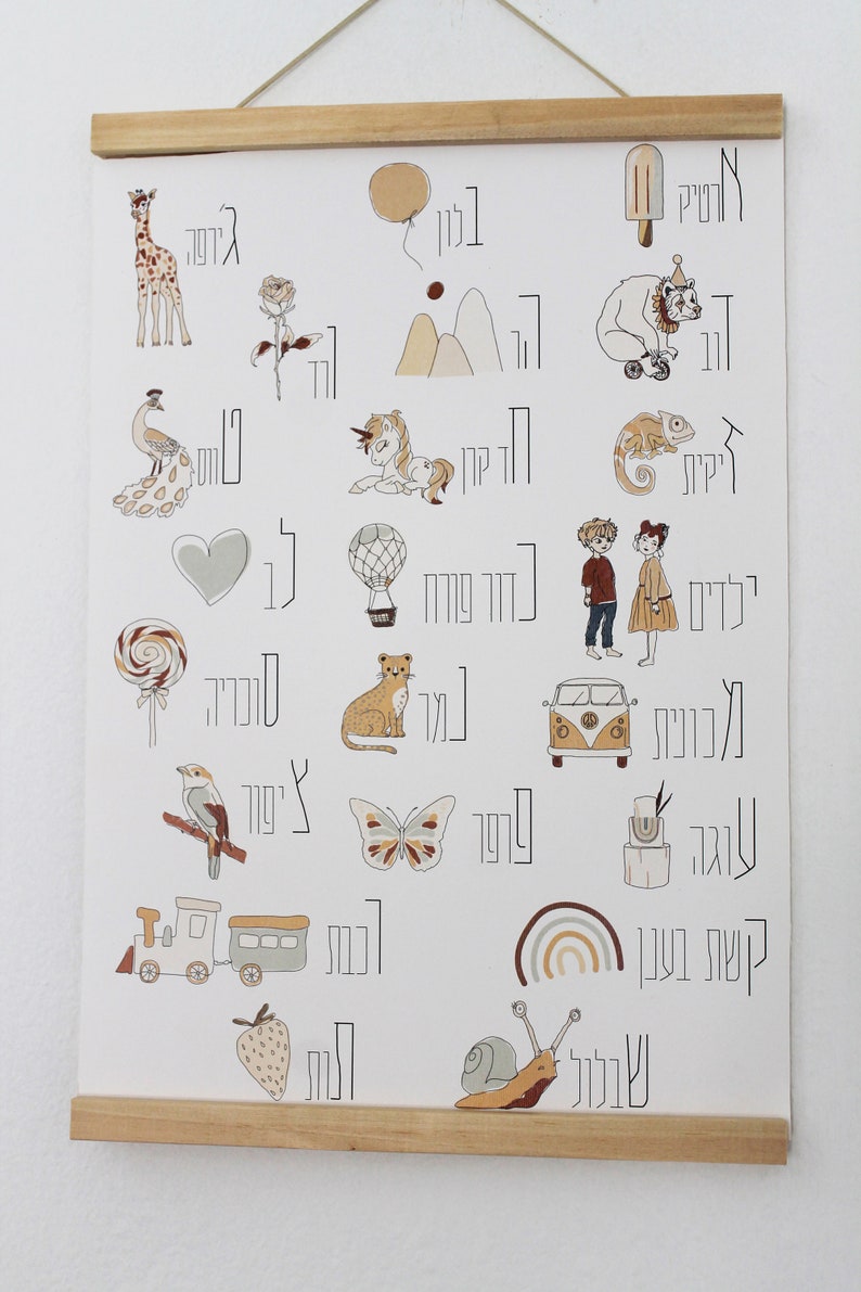 Hebrew Alphabet Poster | Hebrew Letters | PRINTABLE Wall Art ...