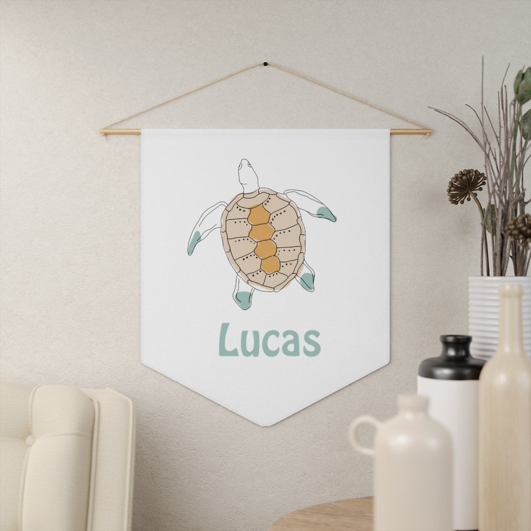 Pennant Sea Turtle Wall Art | Sea Turtle Gifts | Custom Pennant ...
