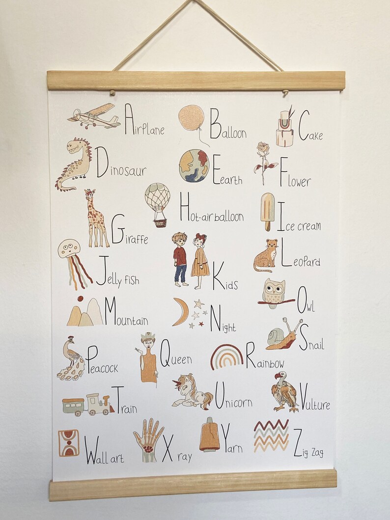 Boho Classroom Decor Animal Alphabet Print ABC Poster - Etsy
