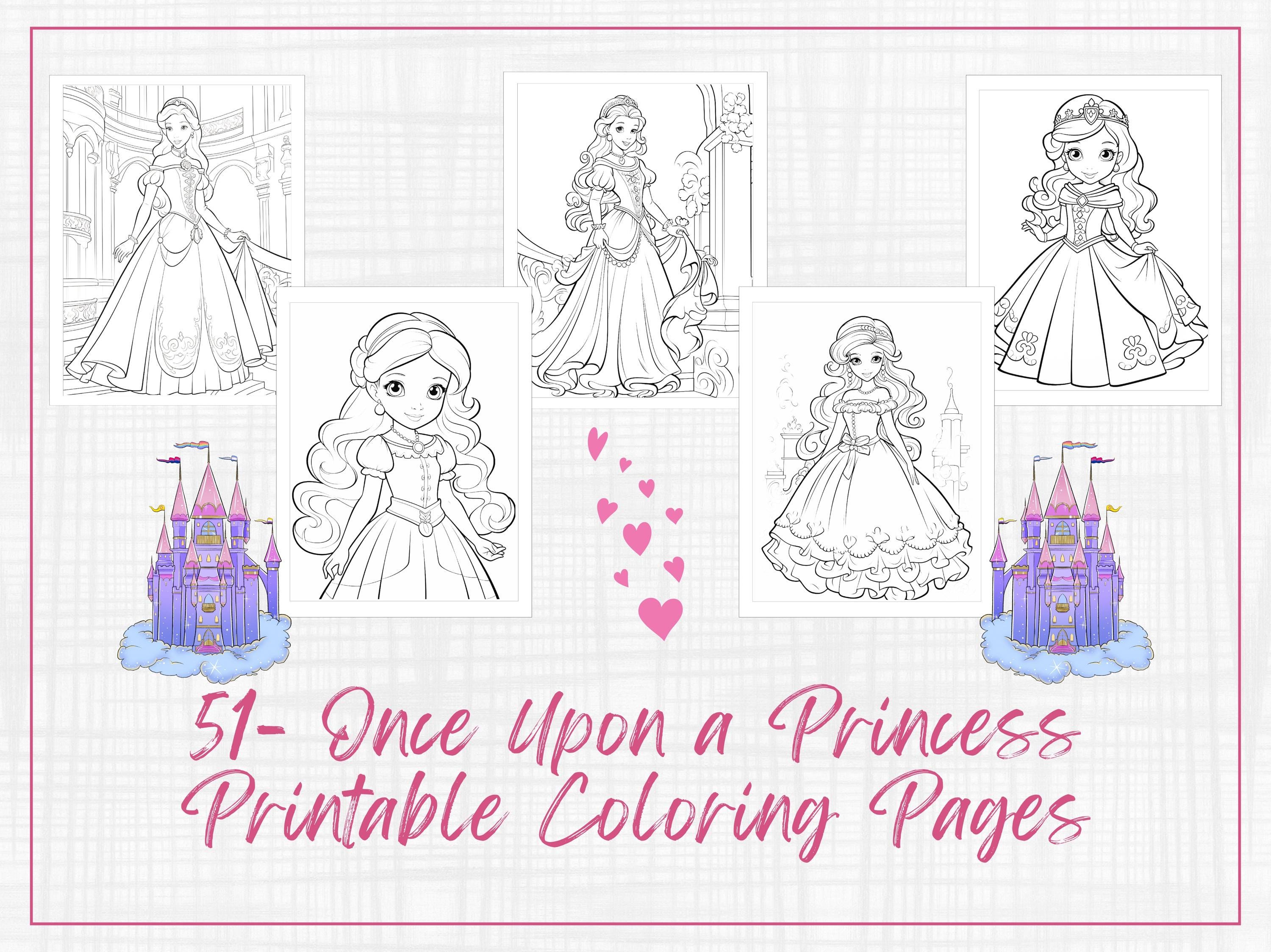 51 Printable Princess Coloring Pages - Etsy