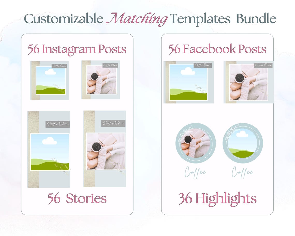Social Media Template Bundle: Summer Breeze Design for Instagram ...