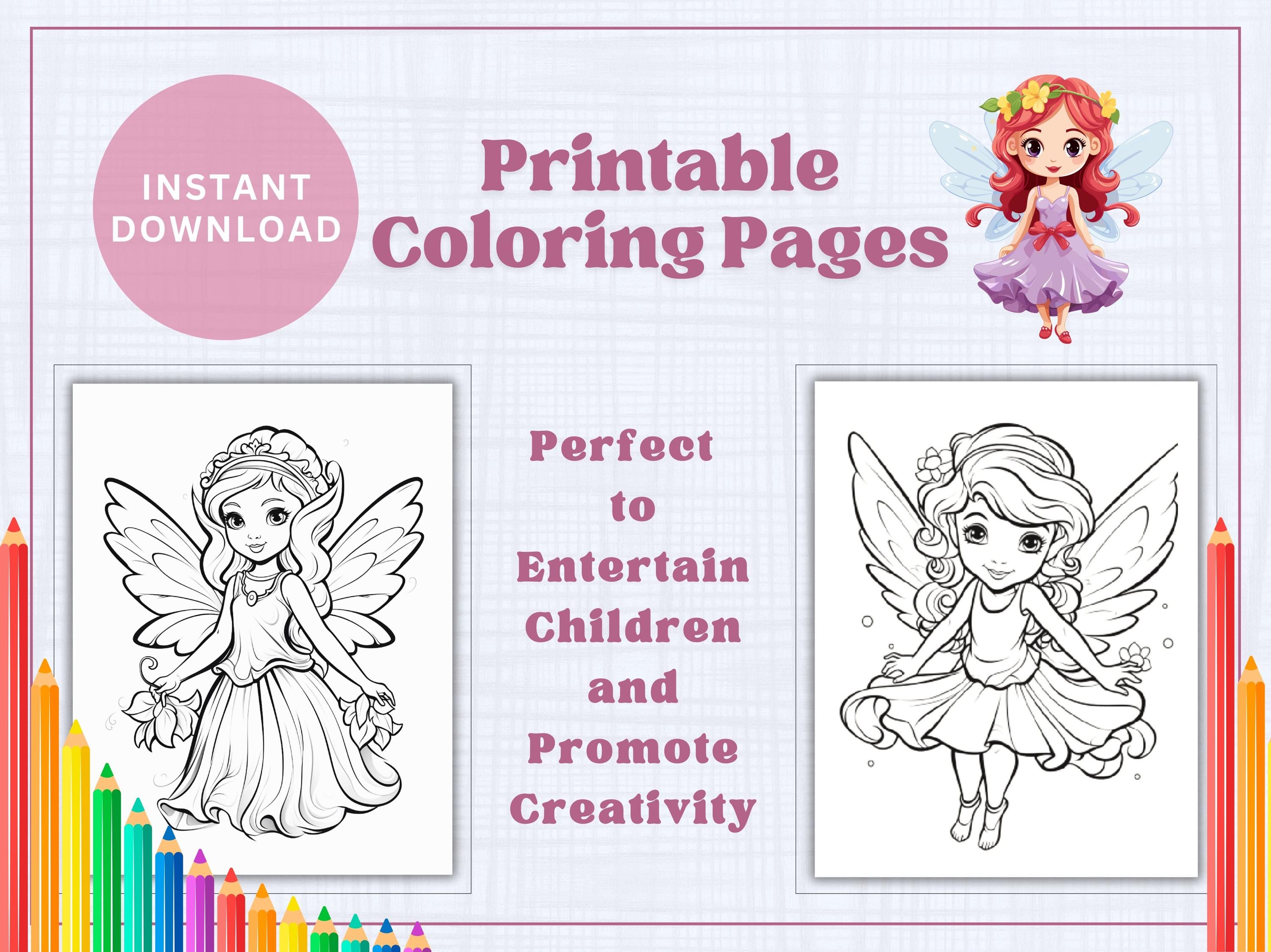 64 Printable Coloring Pages Pretty Little Fairies - Etsy