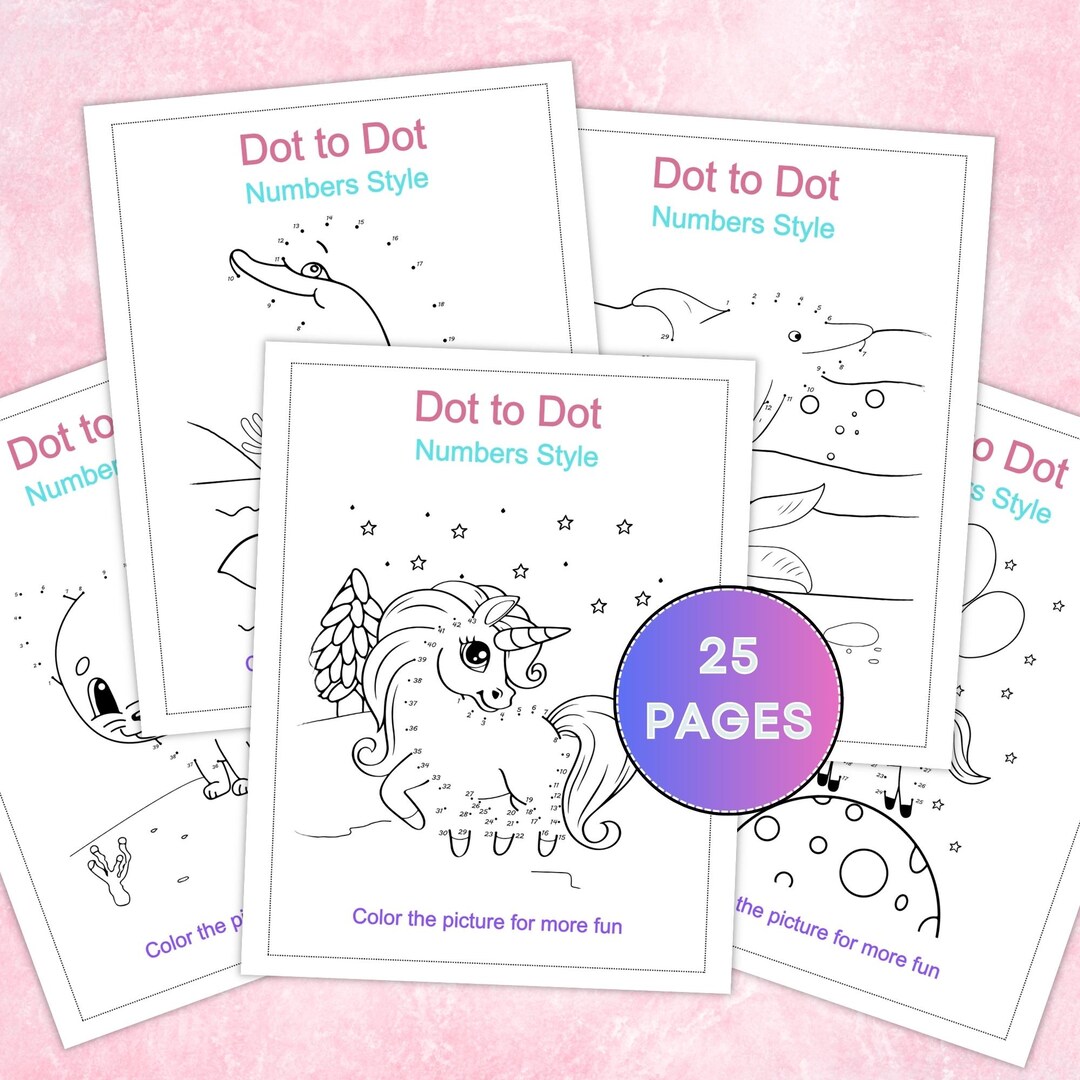 Dot to Dot Puzzles: 25 Counting Worksheets, Preschool & Kindergarten ...