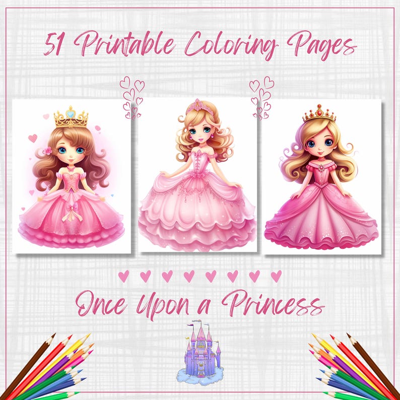 51 Printable Princess Coloring Pages - Etsy