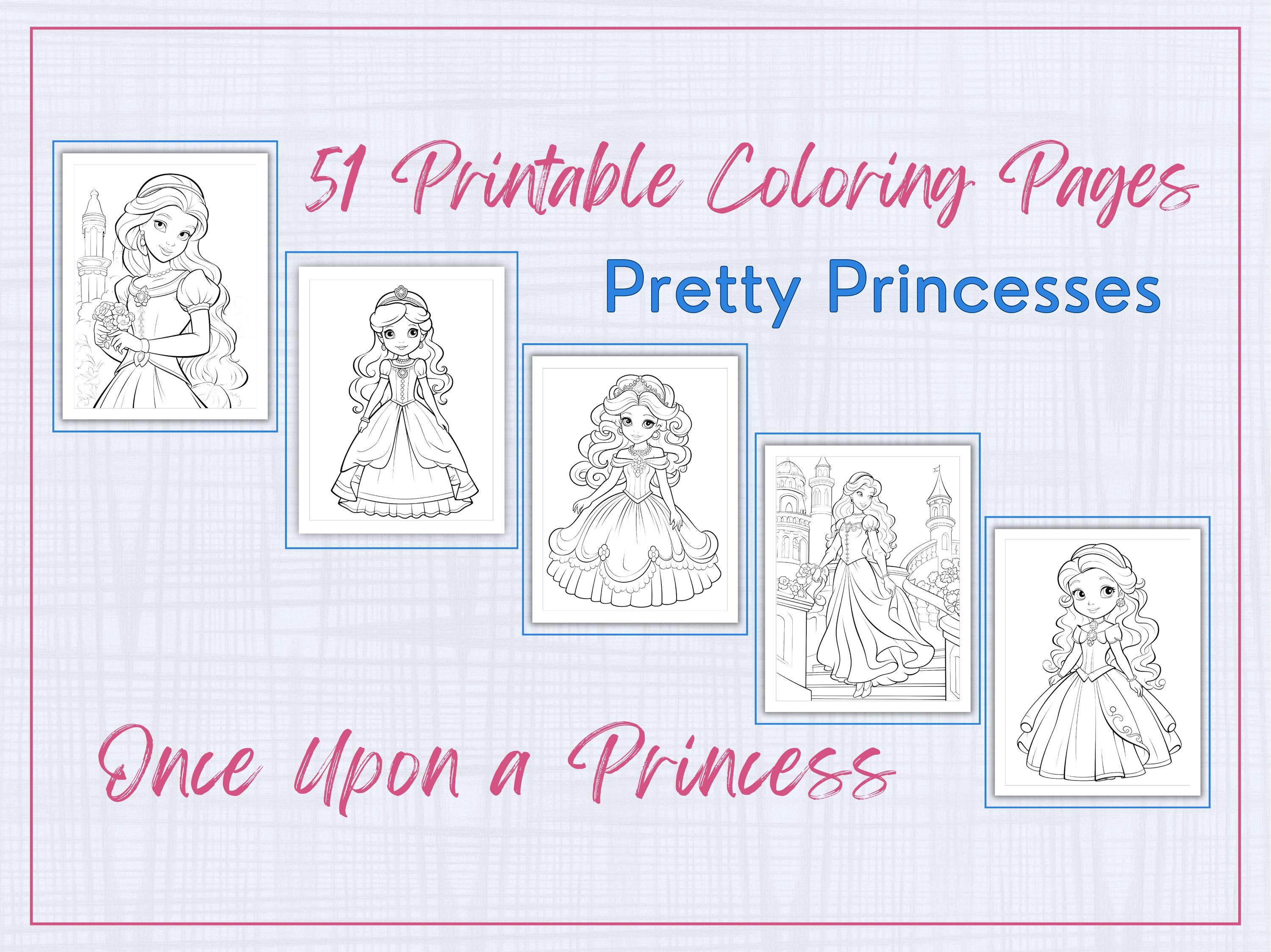 51 Printable Princess Coloring Pages - Etsy
