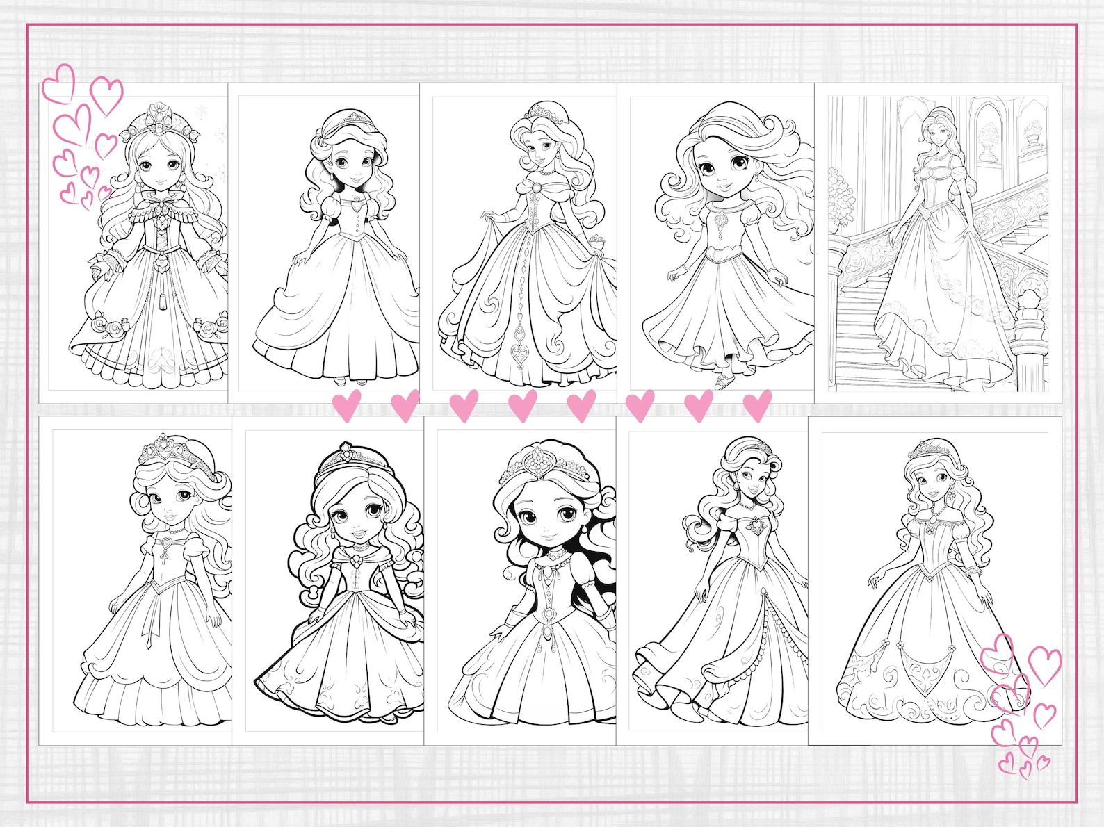 51 Printable Princess Coloring Pages - Etsy