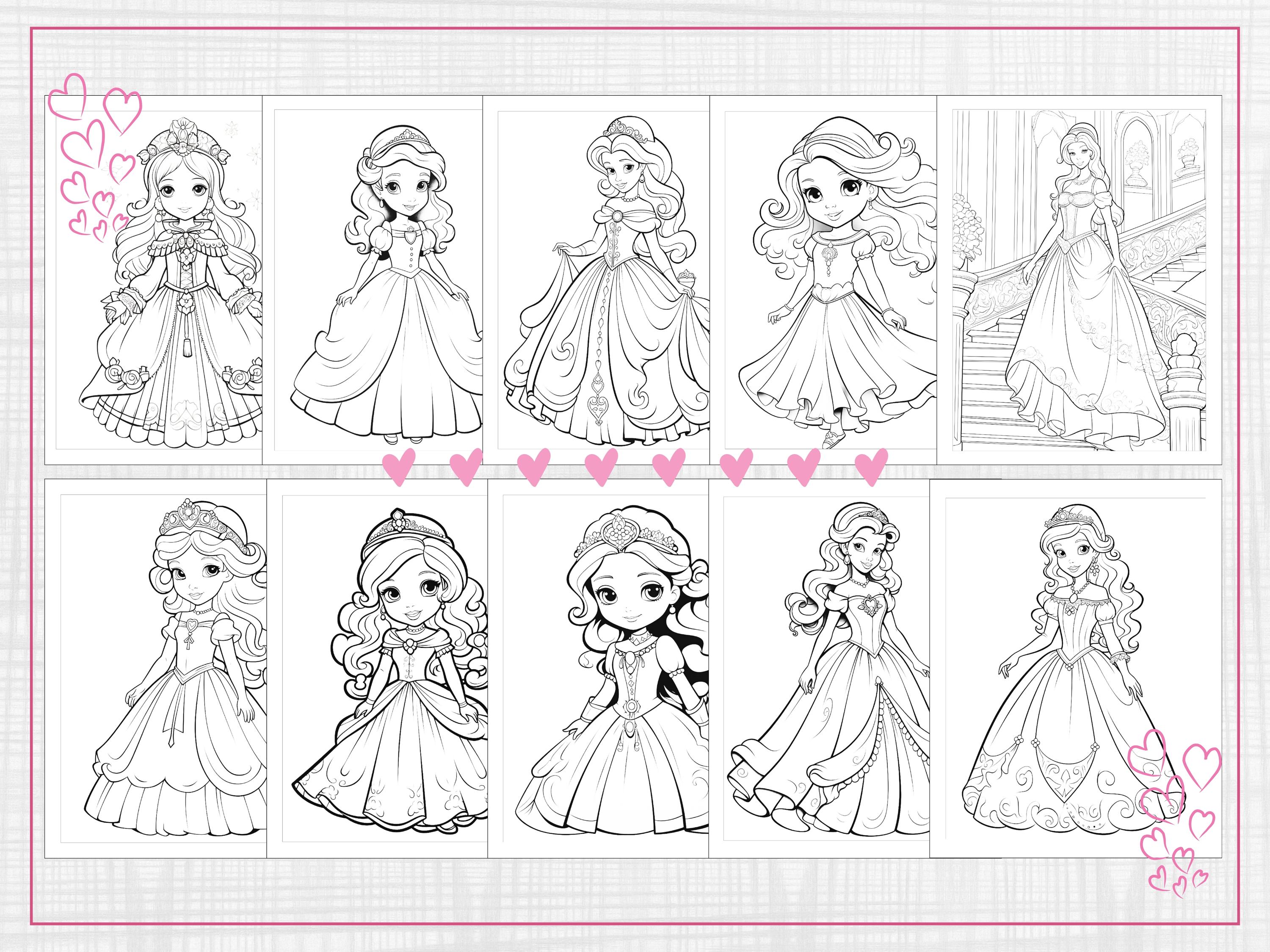 51 Printable Princess Coloring Pages - Etsy