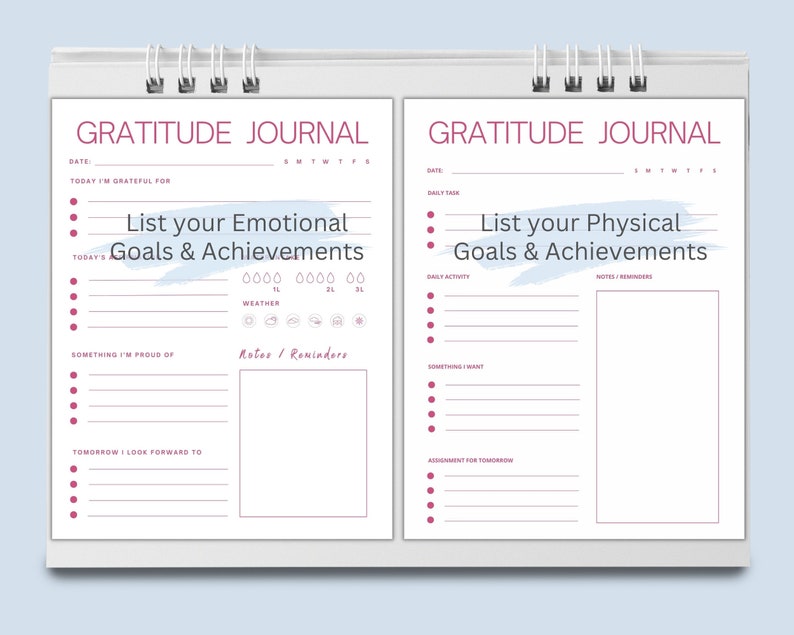 Printable Planner Bundle: Gratitude, Wellness, Monthly Tracker (digital ...