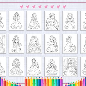51 Printable Princess Coloring Pages - Etsy