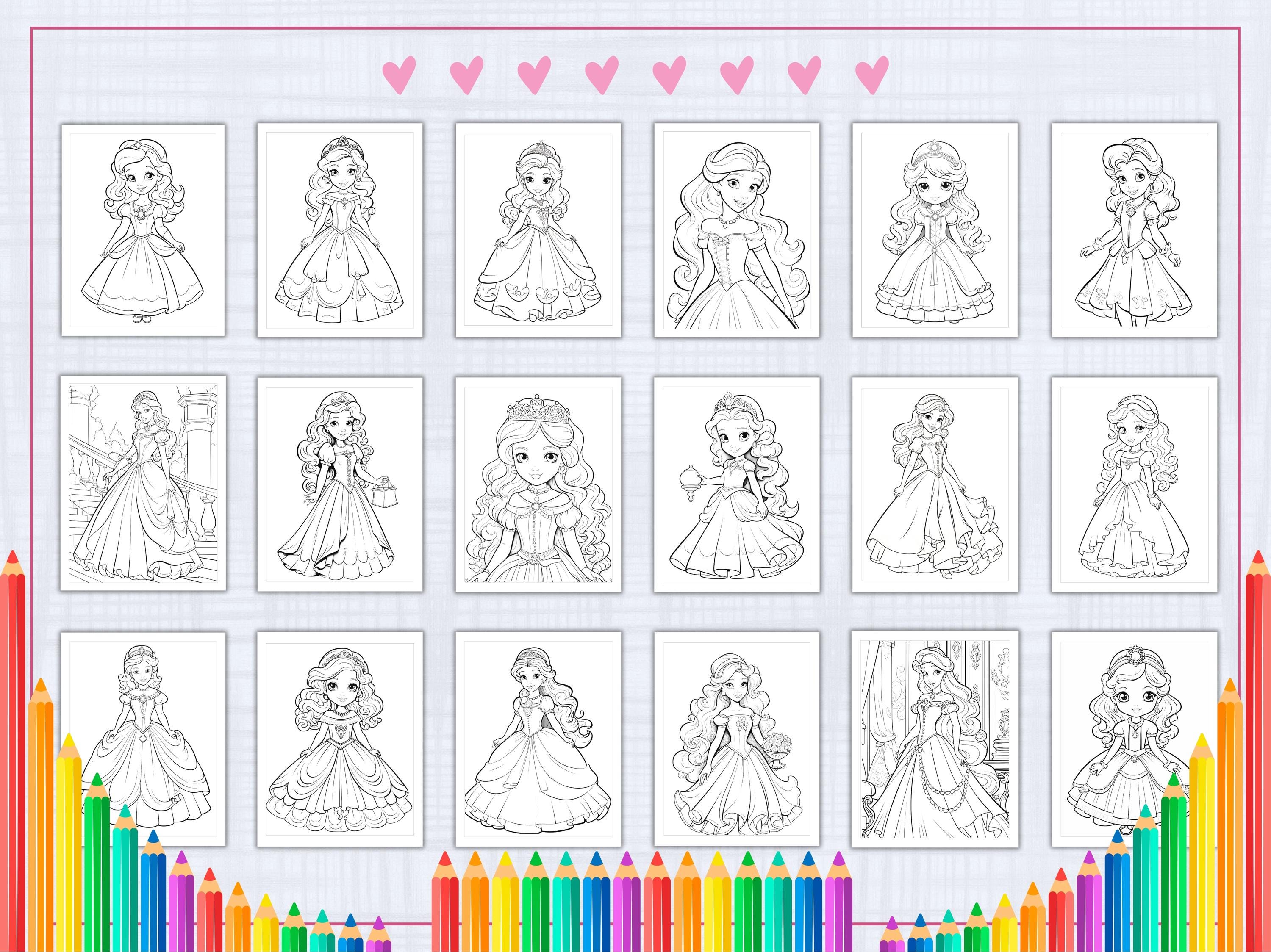 51 Printable Princess Coloring Pages - Etsy