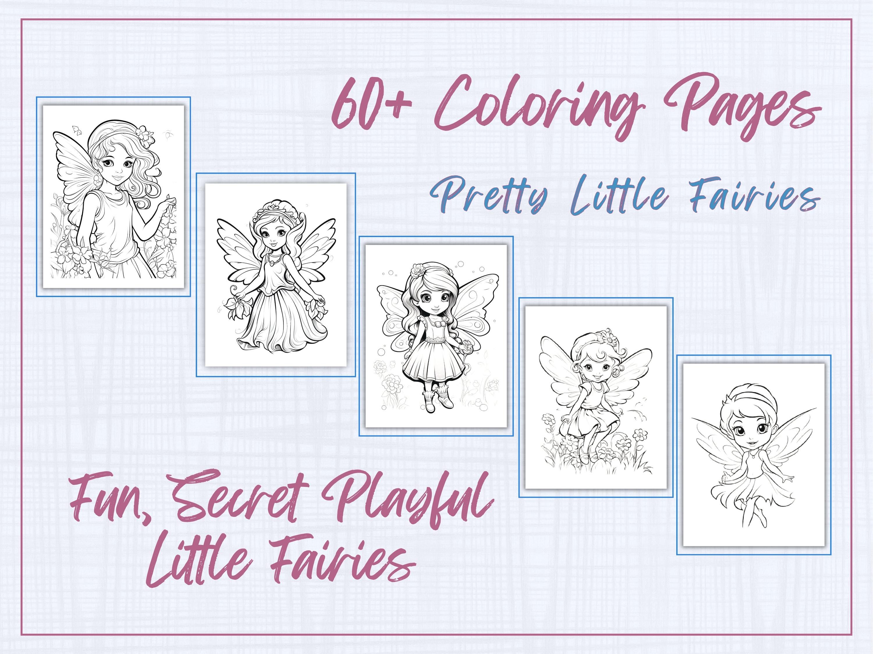 64 Printable Coloring Pages Pretty Little Fairies - Etsy