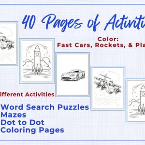 Fun Activity Pages for Kids -40 Printable Pages - Etsy