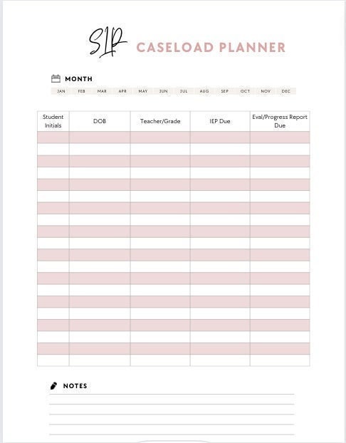 Speech Therapy Caseload Manager (variety Color Pack) - Etsy