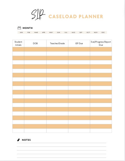 Speech Therapy Caseload Manager (variety Color Pack) - Etsy