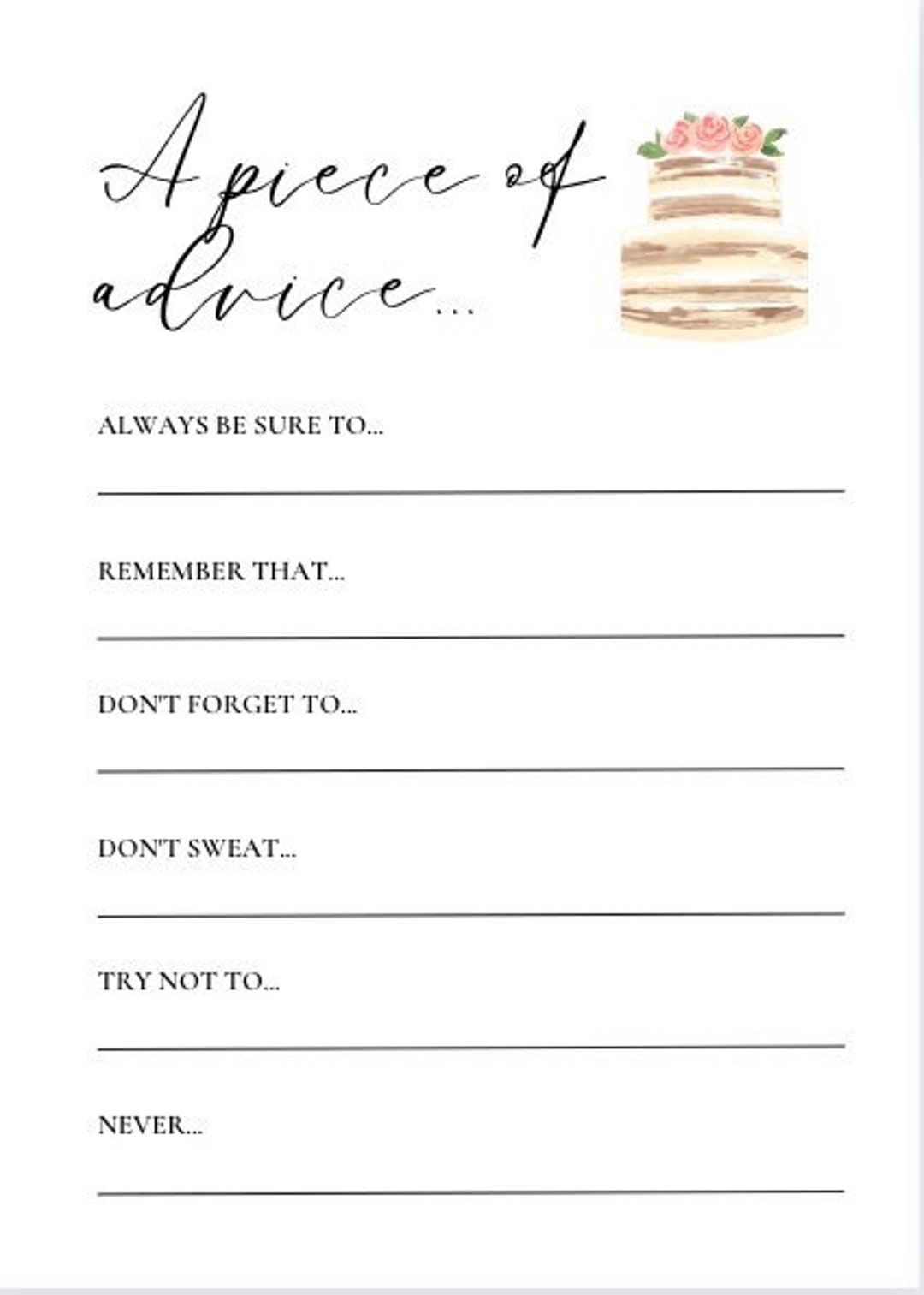 Advice for the Bride - Etsy