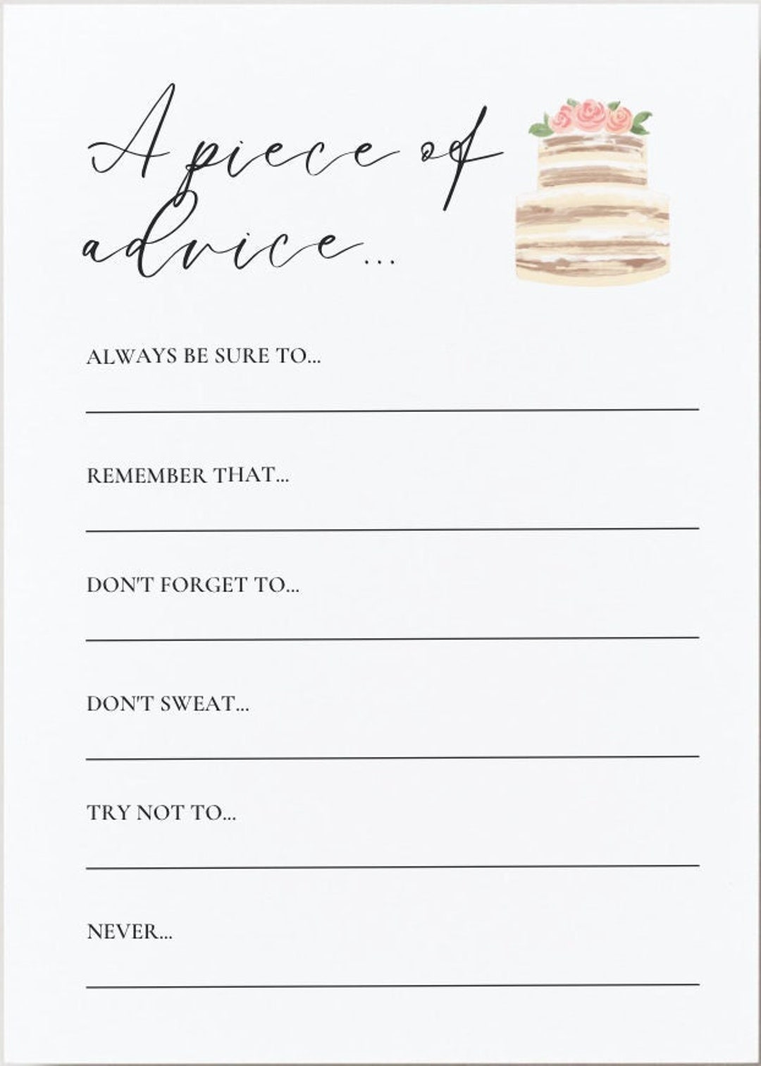 Advice for the Bride - Etsy