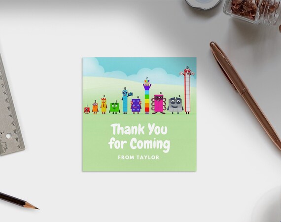 Numberblocks Thank You Card | Etsy Norway