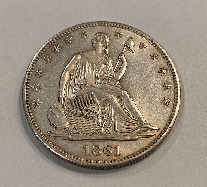 CSA 1861 Confederate States of America Half Dollartoken Coin SILVER ...