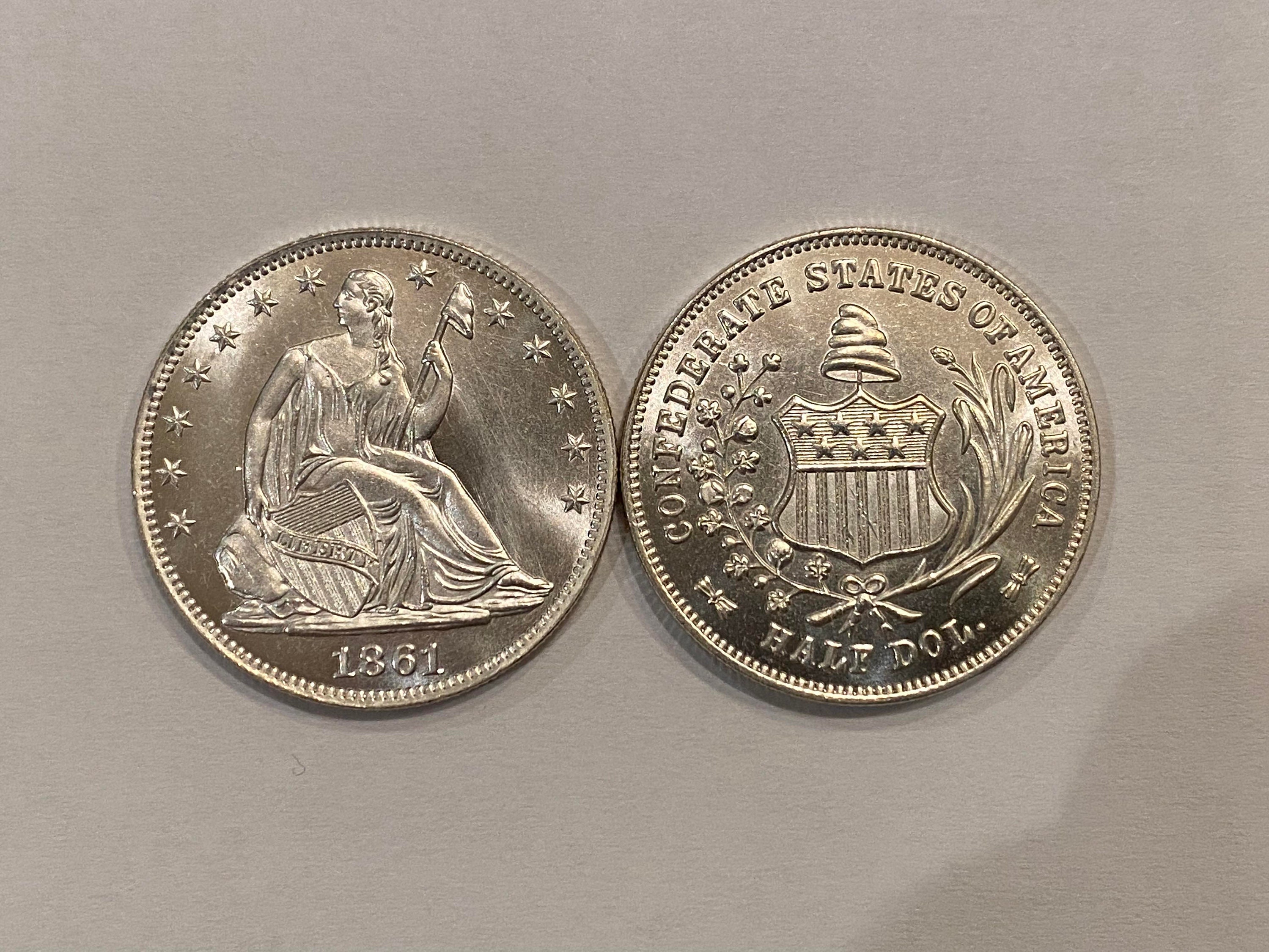 CSA 1861 Confederate States of America Half Dollar Coin Token SILVER ...