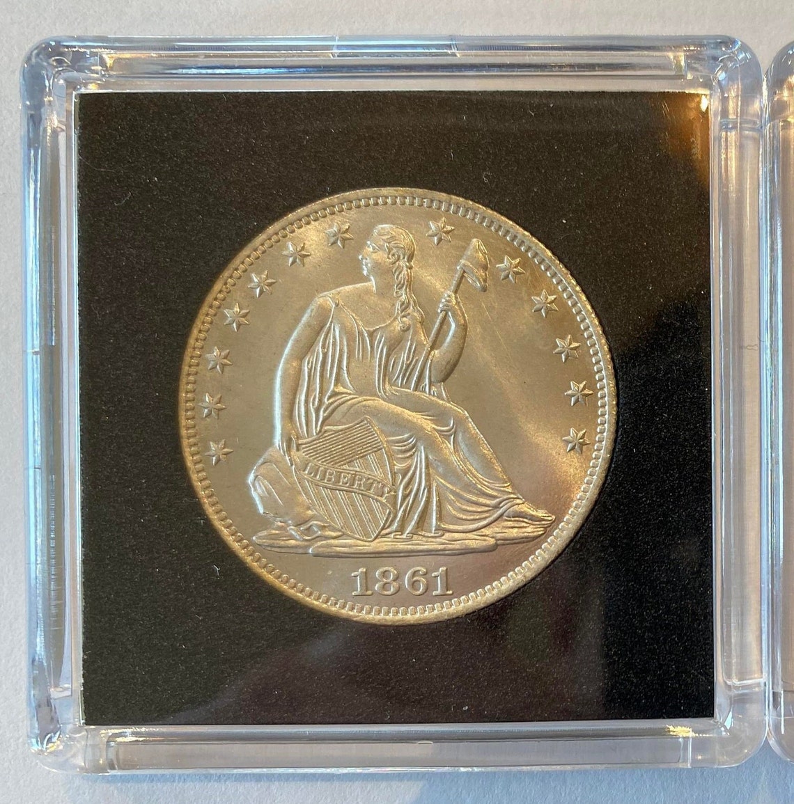 CSA 1861 Confederate States of America Half Dollar SILVER PLATED Token ...