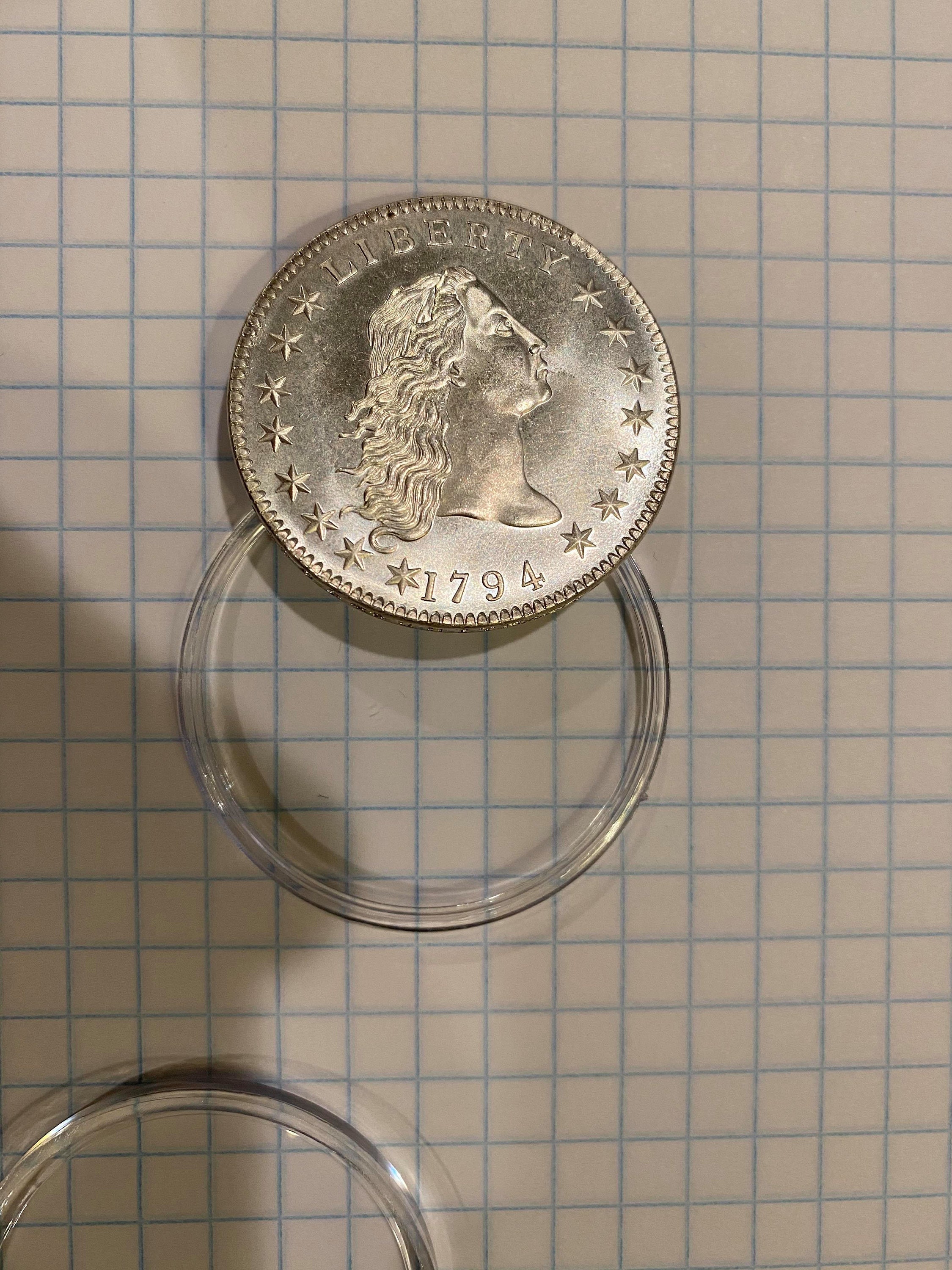 Flowing Hair One Dollar (reproductions Token) SILVER PLATED :fantasy ...