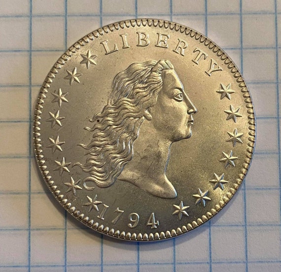 Flowing Hair One Dollar reproductions Token - Etsy