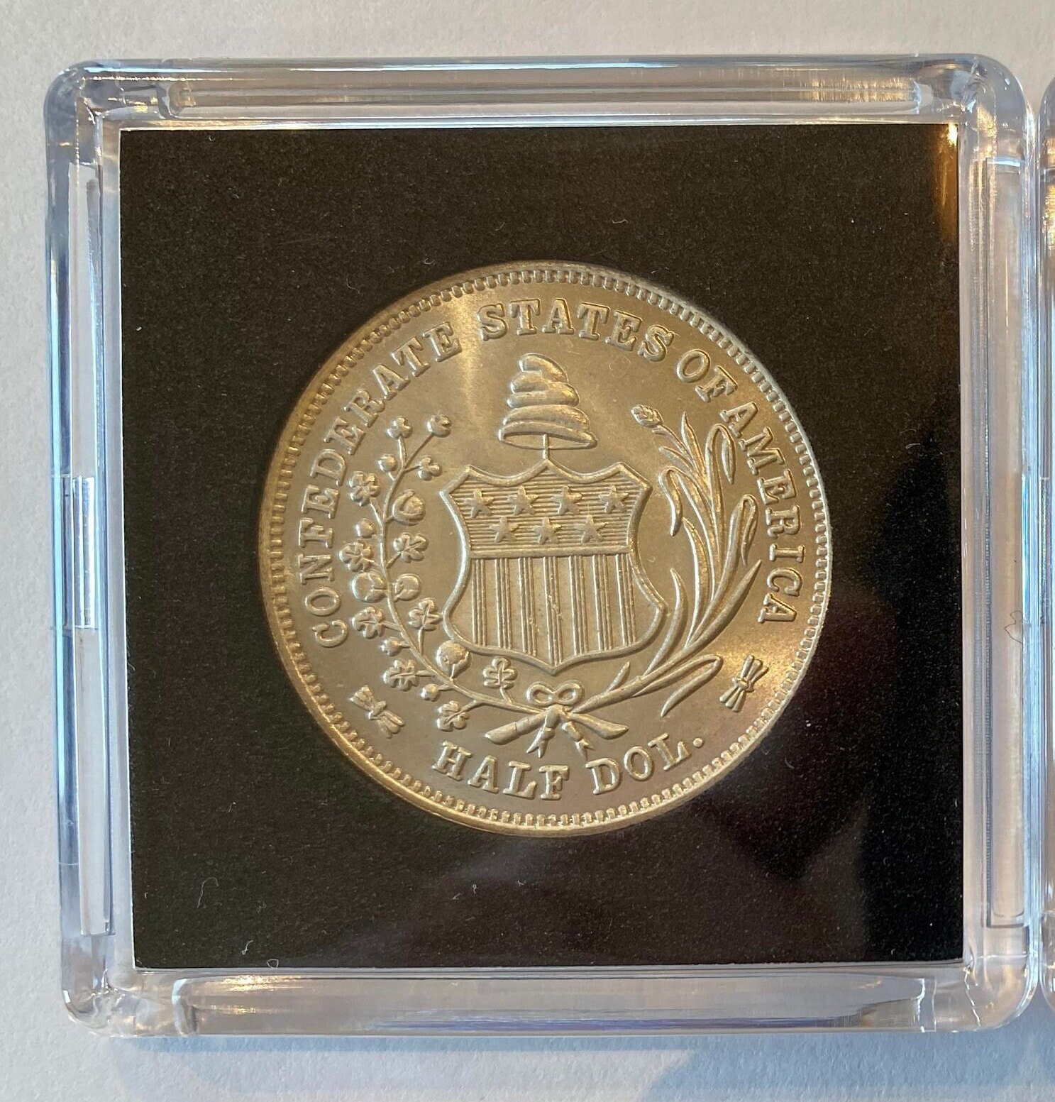 CSA 1861 Confederate States of America Half Dollar SILVER PLATED Token ...