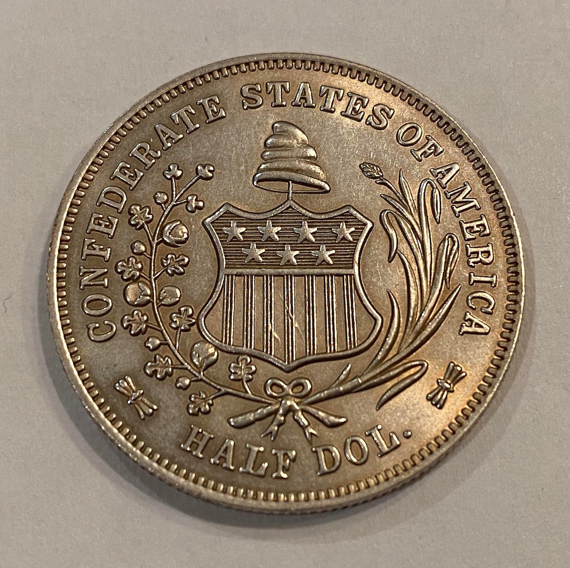 CSA 1861 Confederate States of America Half Dollartoken Coin SILVER ...