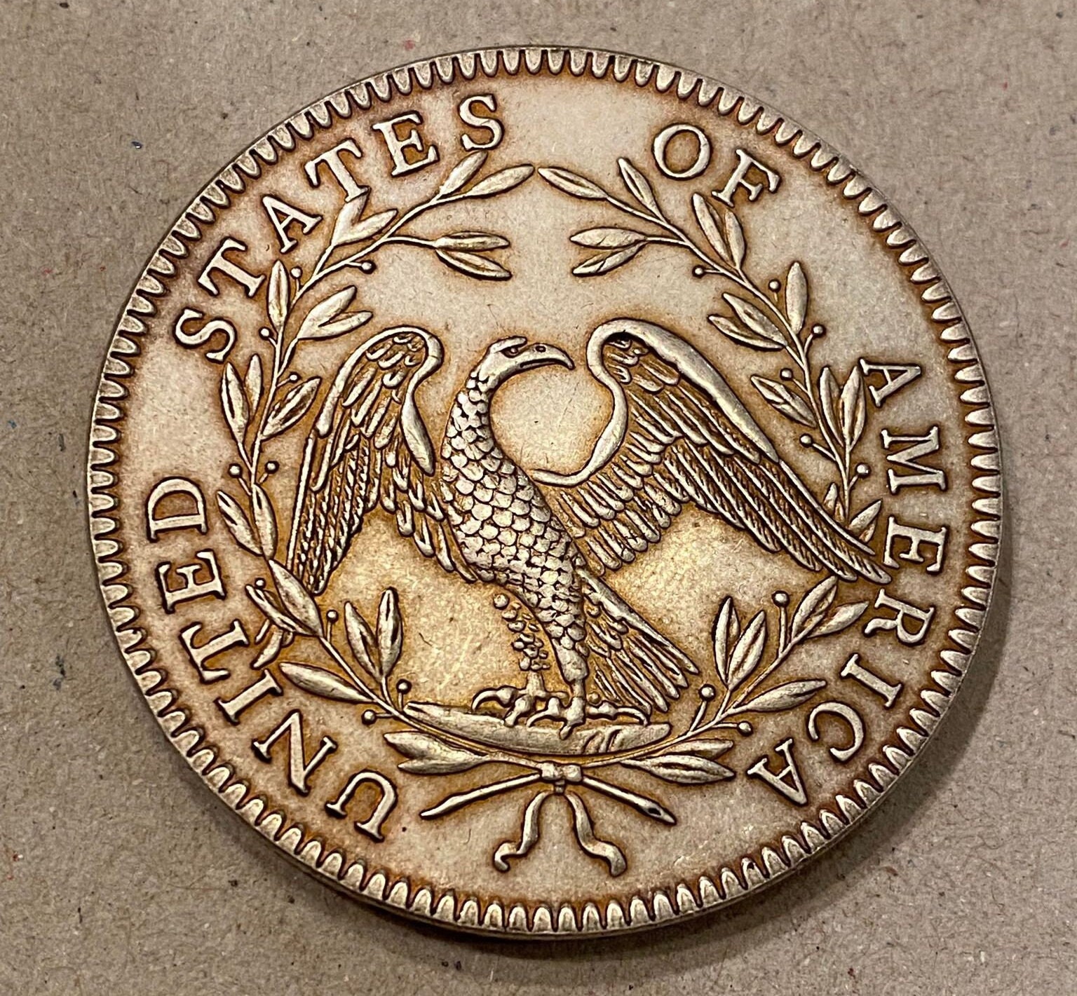 Flowing Hair One Dollar Toned Look (reproductions Token) (toned Silver ...