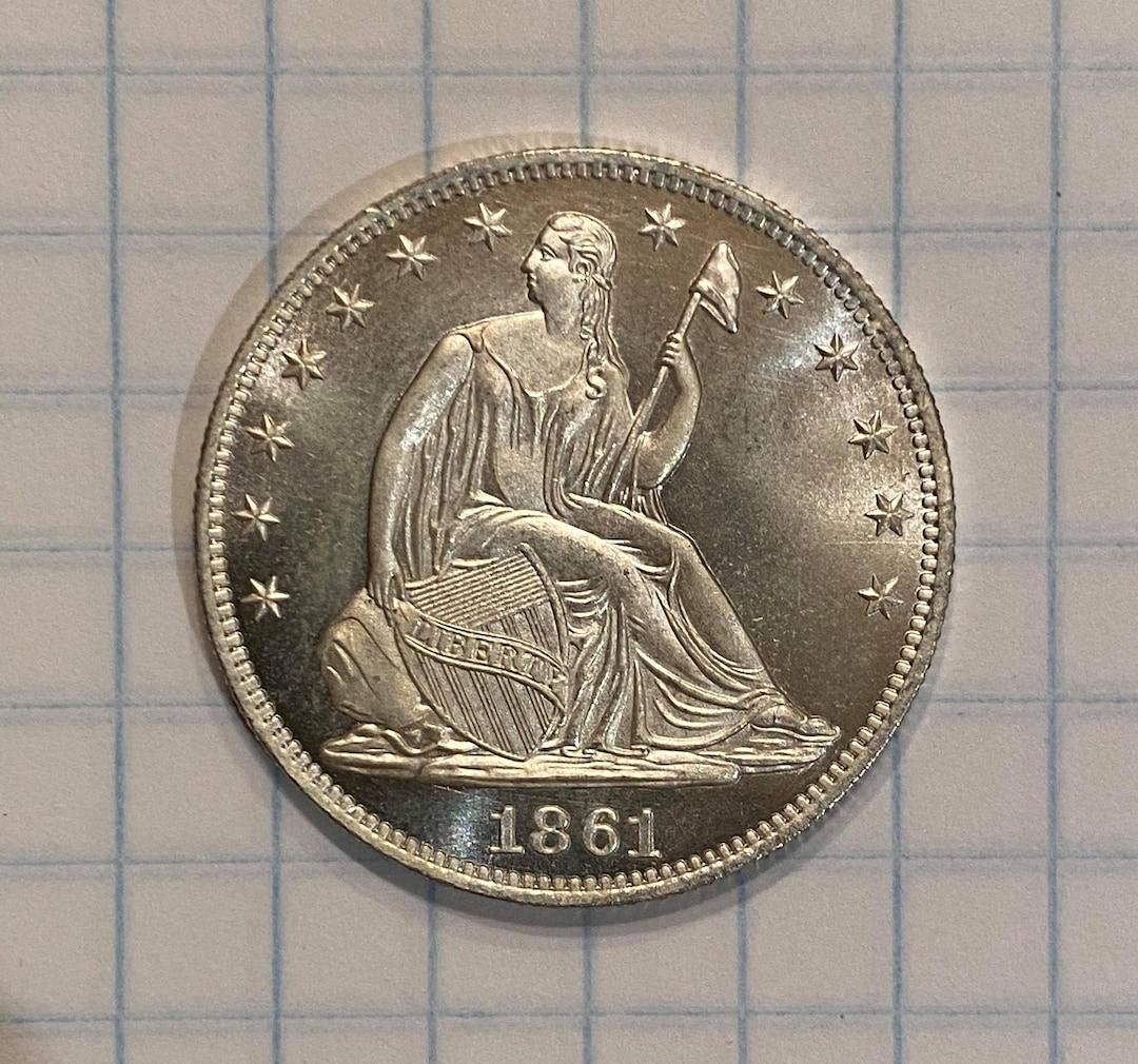 CSA 1861 Confederate States of America Half Dollar Coin Token SILVER ...