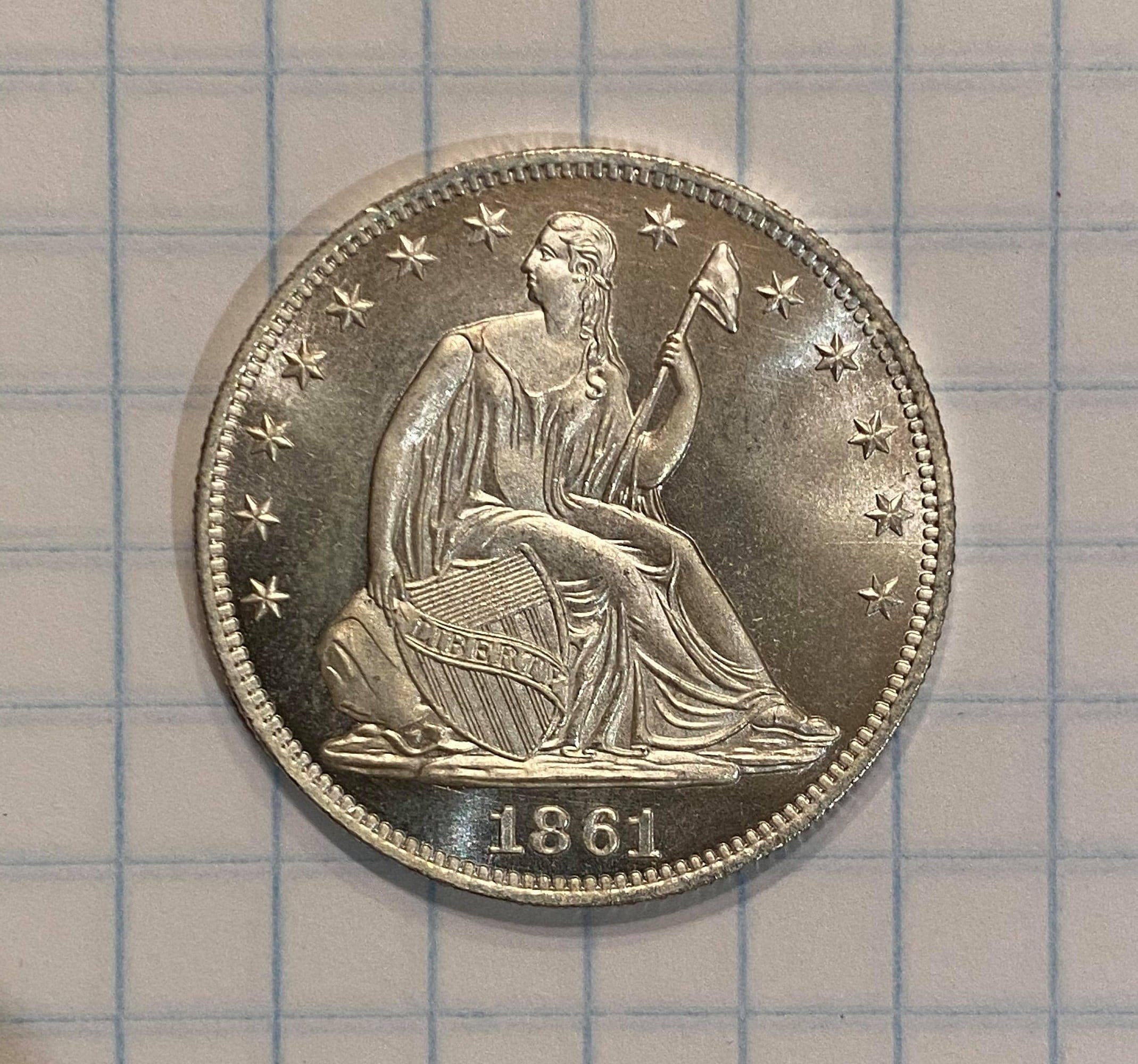 CSA 1861 Confederate States of America Half Dollar Coin Token SILVER ...