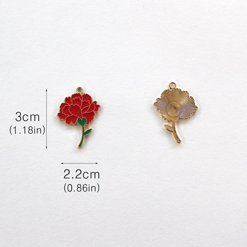 Carnation Enamel Metal Charms,necklace,bracelet,jewelry Pendant ...
