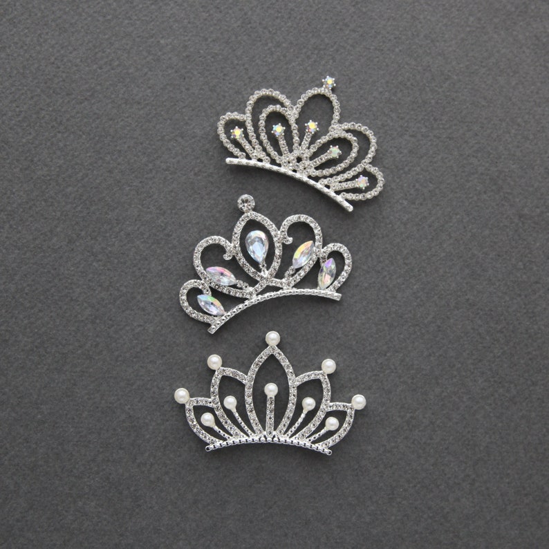 2pcs/10pcs Rhinestone Princess Tiara Embellishment Flat Back - Etsy