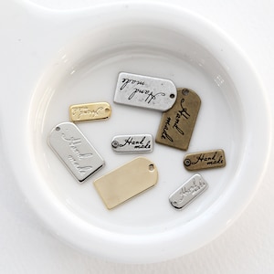 10pcs Metal Handmade Label Tag Charm, Metal Labels Charms, Bracelet ...