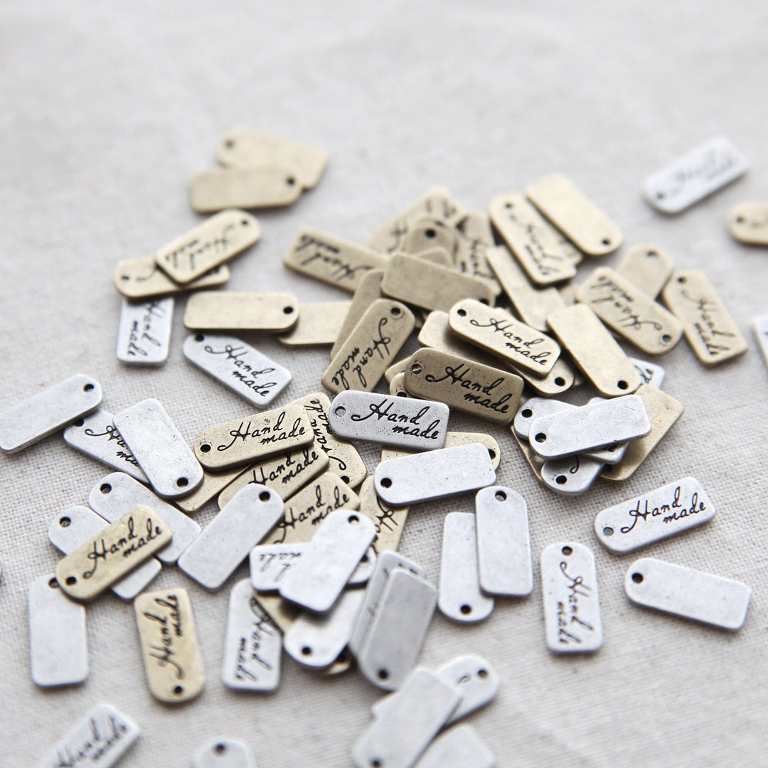 10pcs Metal Handmade Label Tag Charm, Metal Labels Charms, Bracelet ...