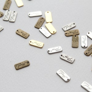 10pcs Metal Handmade Label Tag Charm, Metal Labels Charms, Bracelet ...