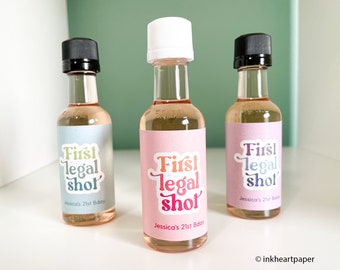 Shot Labels Birthday - Etsy