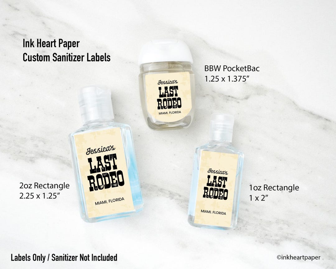 Last Rodeo Sanitizer Labels, Cowboy Bachelorette Party Favors, Western ...