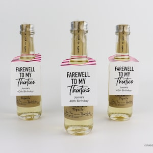 Adult Party Favors, 40th Birthday Favors, Boozy Shot Bottle Drink Tags ...