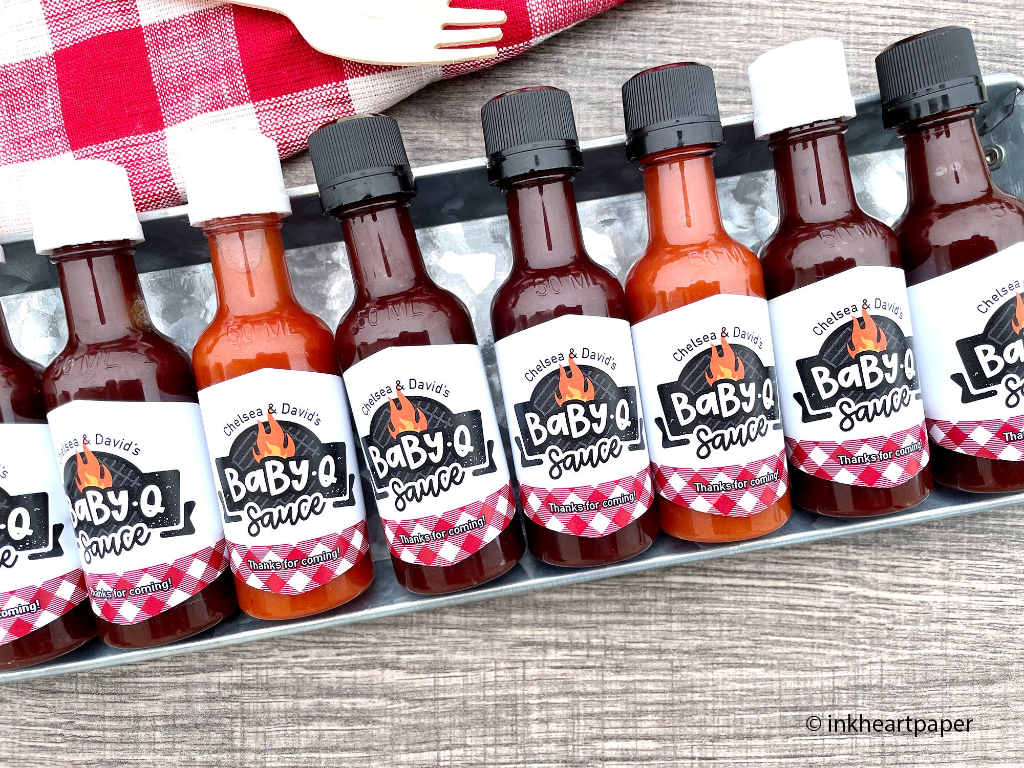 Babyq Sauce Bottle With Labels Baby Shower Barbecue Sauce - Etsy