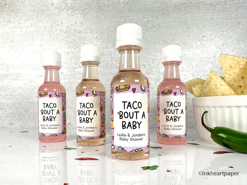 Taco Bout A Baby Shower Favors: Mini Hot Sauce Bottles DIY Kit - Etsy