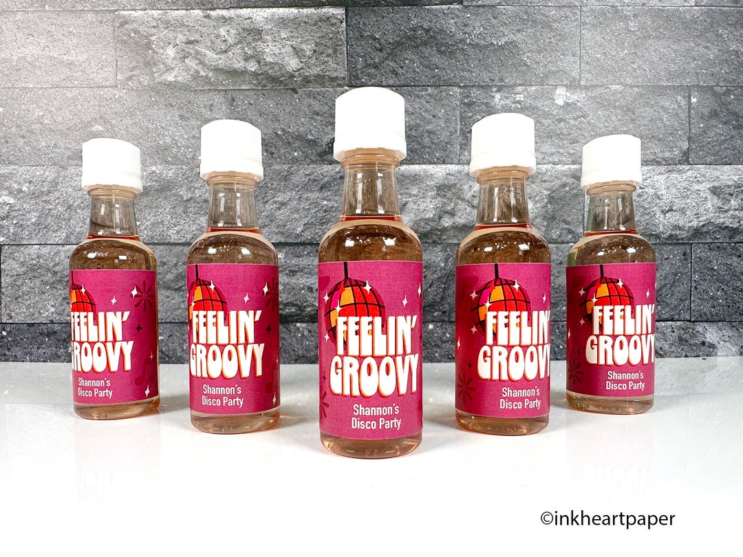 Retro Disco Party Favors: Mini Liquor Bottle DIY Kit (12 Bottles) - Etsy