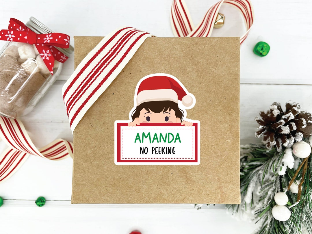 Personalized Children's No Peeking Stickers, Christmas Stickers, Kids ...