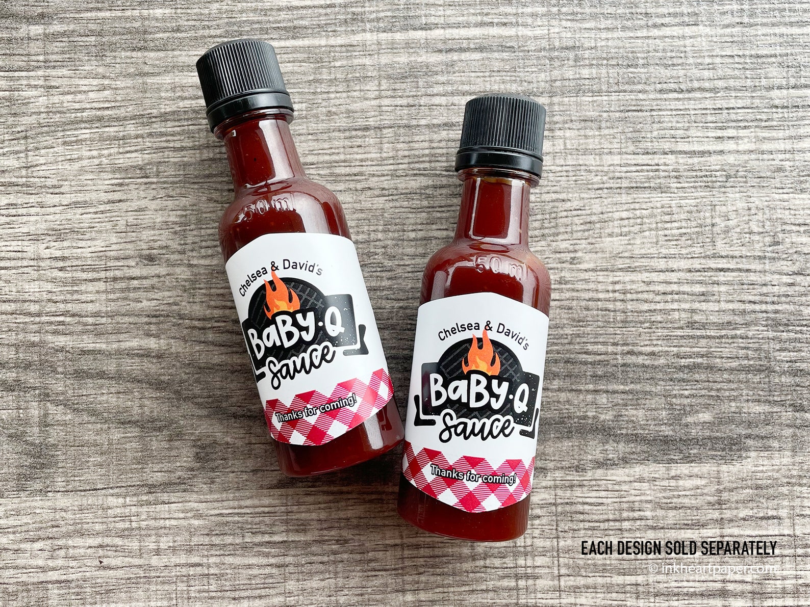 Babyq Sauce Bottle With Labels Baby Shower Barbecue Sauce - Etsy