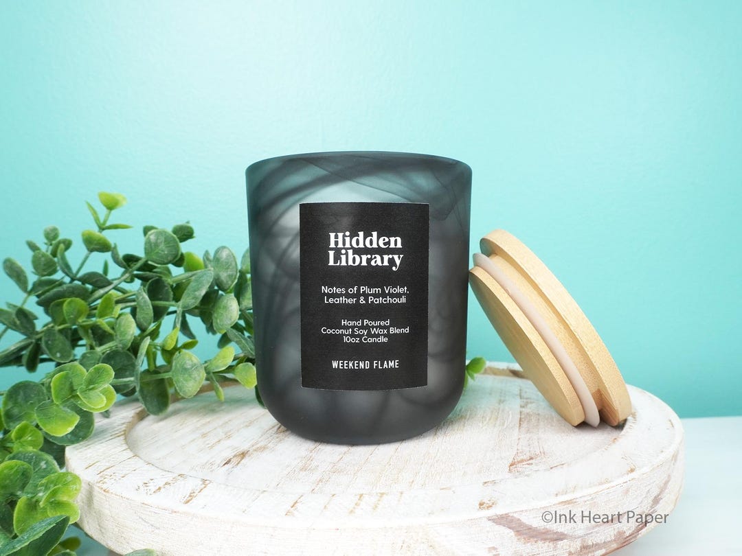Book Themed Candle, Hidden Library Scented Candle, Coconut Soy Wax ...